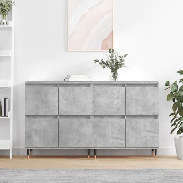 Sideboards 2 pcs Concrete Grey Engineered Wood by Debenhams | ufurnish.com