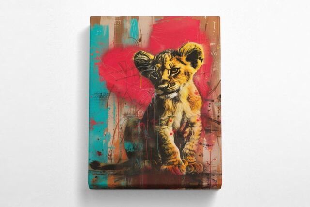Lion Cub Heart Canvas Print by Debenhams | ufurnish.com