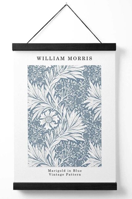 William Morris Marigold in Blue / Black Frame / SIZE: A4 by Debenhams ...