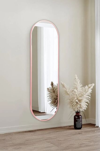 Living and Home 40cm W x 150cm H Rose Gold Modern Oval Metal Wall ...