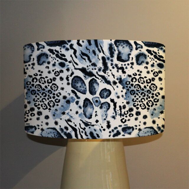 Benjamin Tate Design blue leopard print ceiling lamp shade in Natural ...