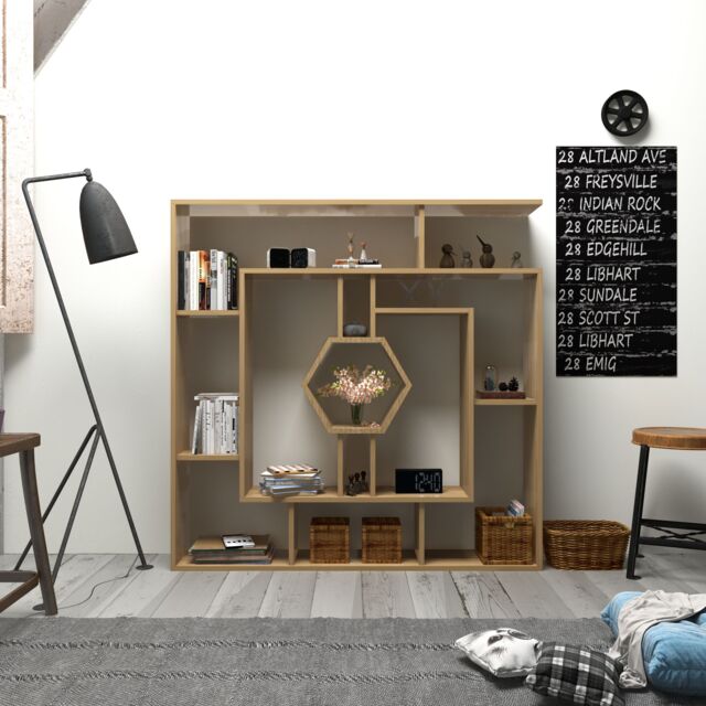 Labrina Geometric Design Bookcase Bookshelf Shelving Unit by Debenhams ...