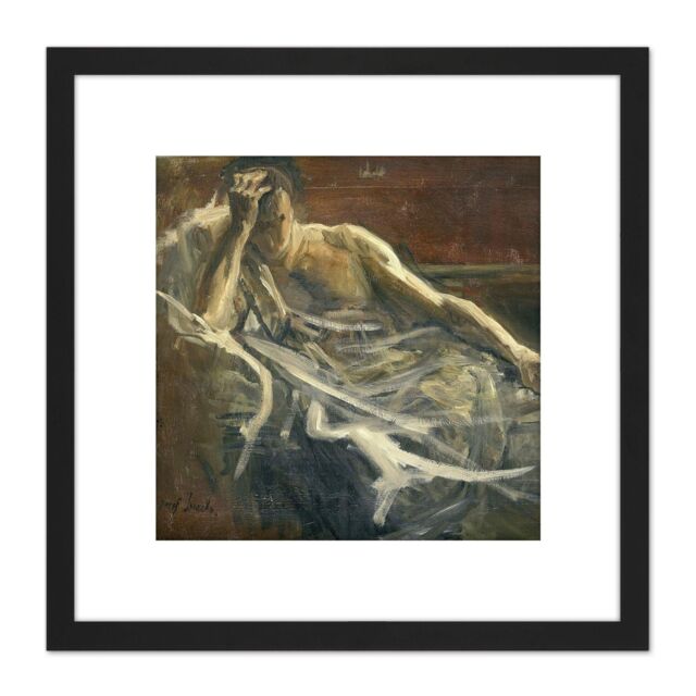 Israels Saul Portrait Resting Man Painting 8X8 Inch Square Wooden ...