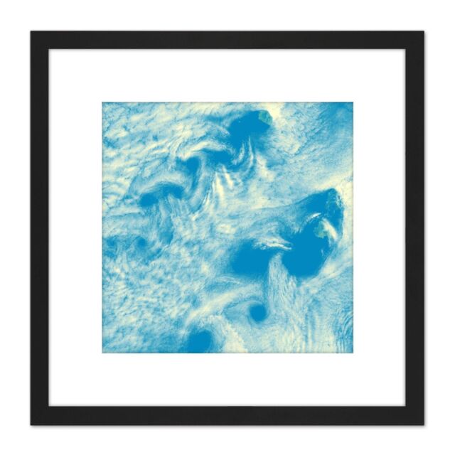 Smoke Abstract Soft Sky 8X8 Inch Square Wooden Framed Wall Art Print ...