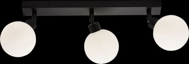 Netlighting G9 Triple Bar Spotlight with Round Frosted Glass Matt Black ...