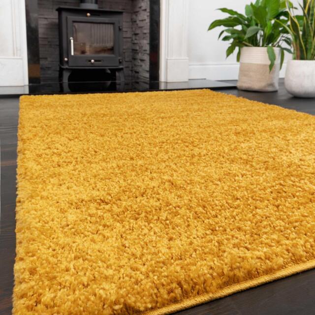 Yellow Ochre Value Shaggy Living Area Rug by Debenhams | ufurnish.com