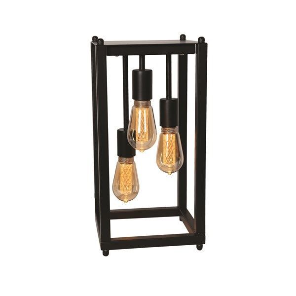 Black Metal Cuboid Frame Triple Hanging Bulb Lamp by Debenhams ...