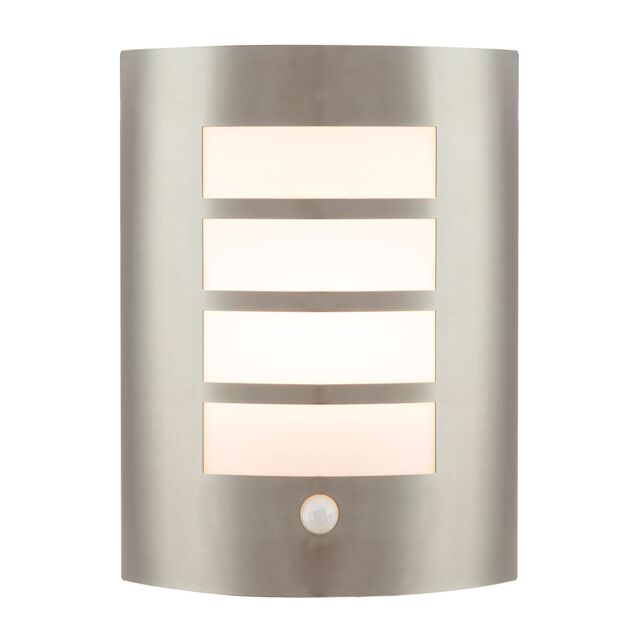 Modern Outdoor IP44 Stainless Steel Flush Wall Lamp Fitting with PIR ...