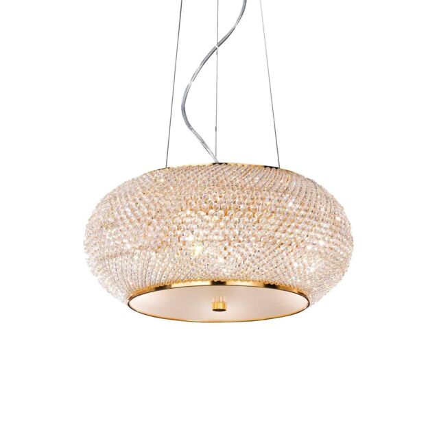 Pasha' 6 Light Ceiling Pendant Gold with Crystals E14 by Debenhams ...