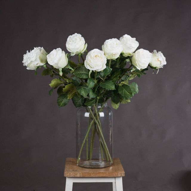 Deactivated ( High Return ) - Traditional White Rose Artificial Flower ...
