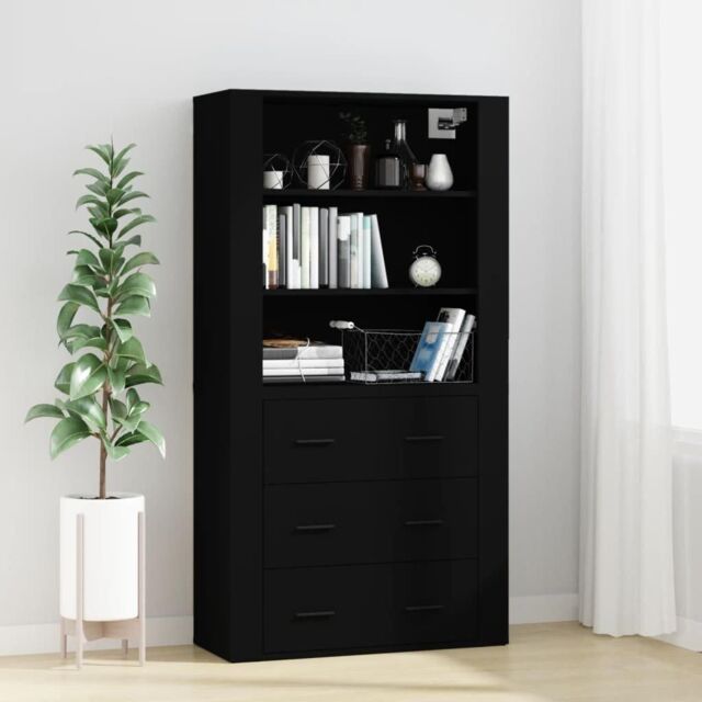 Highboard Black Engineered Wood by Debenhams | ufurnish.com
