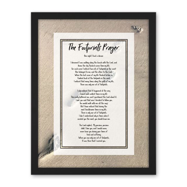 "Artery8 Wall Art Print God Jesus Foot Prints In The Sand Poem ...