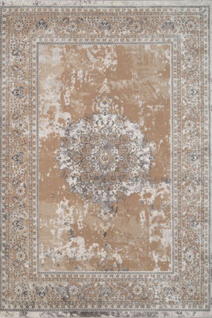 Beige Abstract Modern Geometric & Distresssed Vintage Style Living Room ...