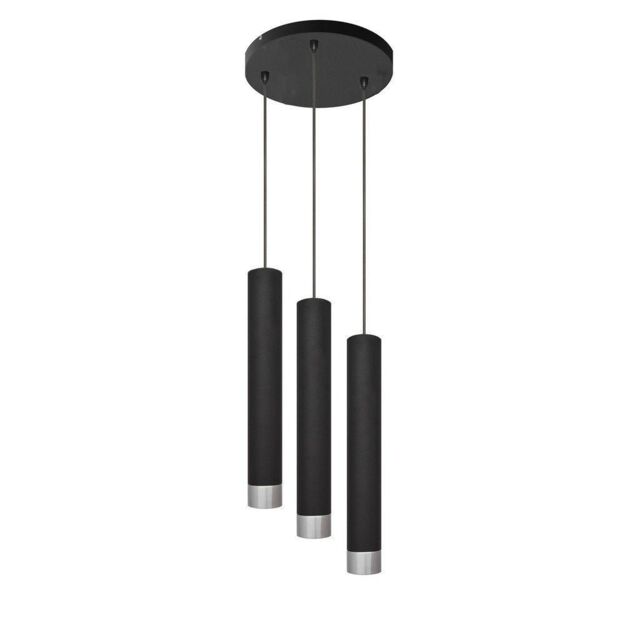 Netlighting Tuba Cluster Pendant Ceiling Light Black Chrome 30cm by ...