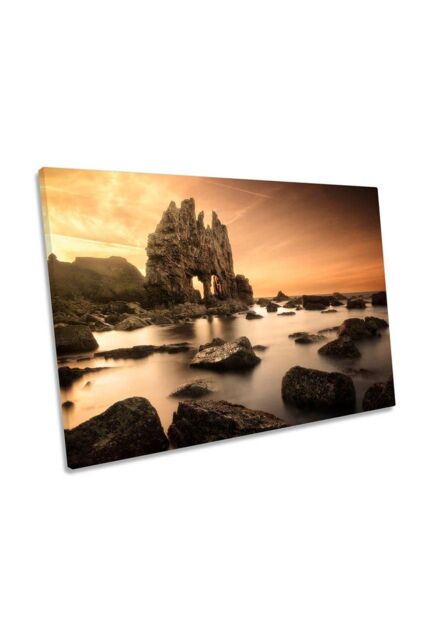 "CanvasGeeks The Mask of Sauron Beach Sunset Orange Canvas Wall Art ...