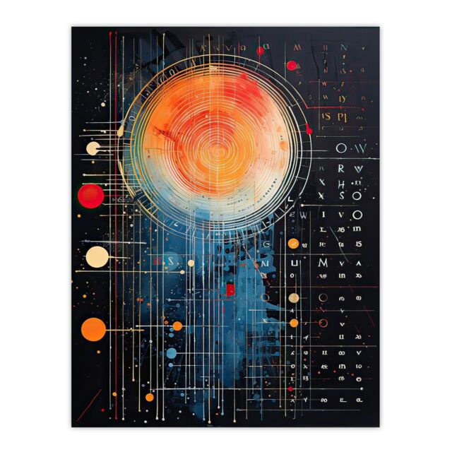Wall Art Print Ancient Solar System Codex Manuscript Sun Planets Poster ...