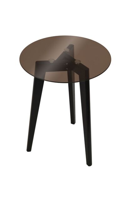 'Luna' - Retro Solid Wood Tripod Leg And Round Glass End Side Table ...