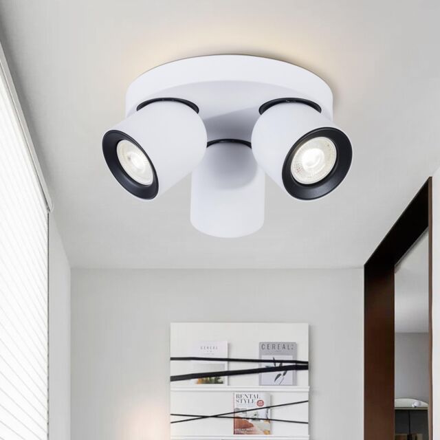 3 Light GU10 Round Ceiling Spotlight 3x GU10 White by Debenhams ...