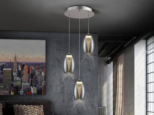 Nebula Integrated LED 3 Light Crystal Cluster Drop Ceiling Pendant ... Nebula Integrated LED 3 Light Crystal Cluster Drop Ceiling Pendant ...