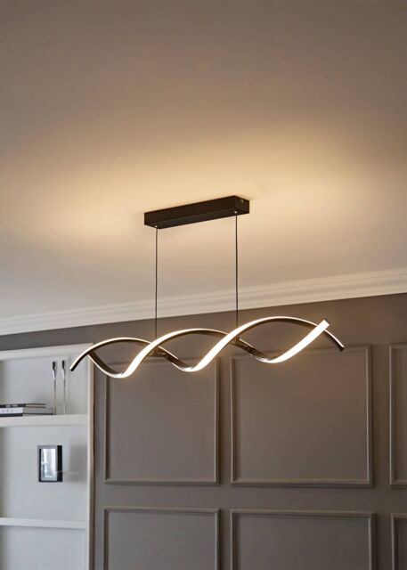 ValueLights Infinity Matte Black Double Twist Integrated LED Ceiling ...
