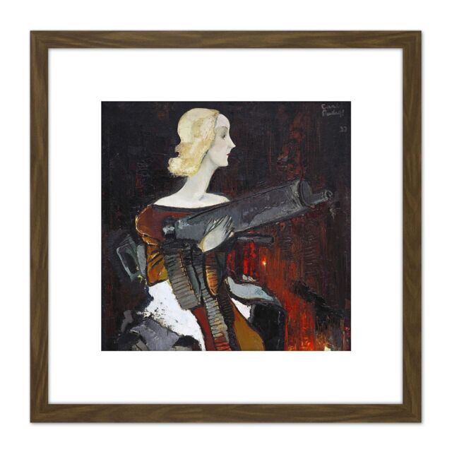 Padegs Madonna Machine Gun Painting 8X8 Inch Square Wooden Framed Wall ...