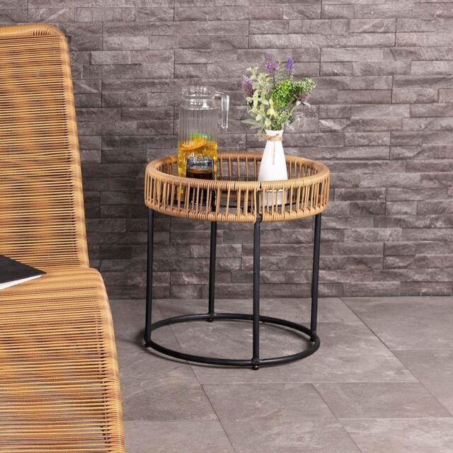 Charles Bentley Zanzibar Coffee Table Natural Side Rattan Side Table ...