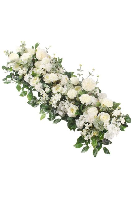 100cm Sweet Acacia Rose Floral Wedding Row Aisle Runner & Stage ...