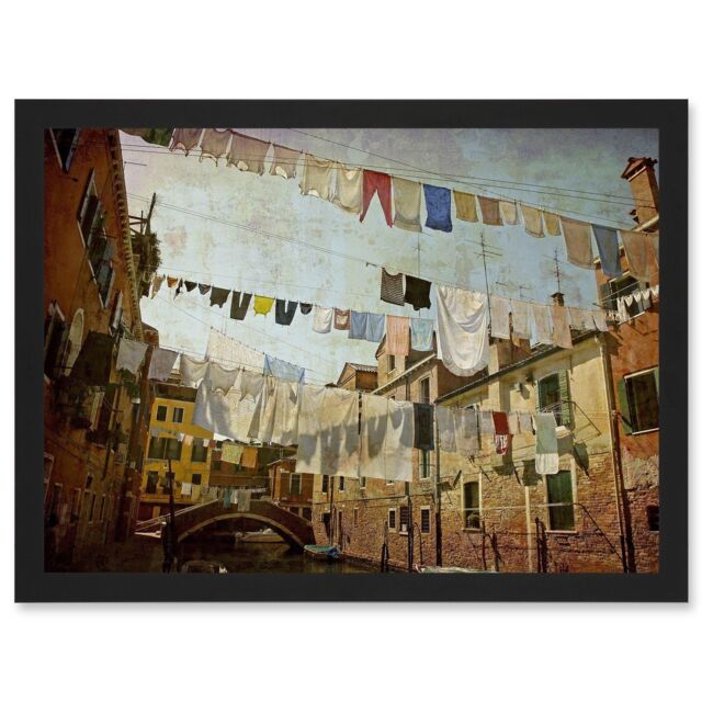 Clotheslines Venice Washing Line Laundry By Cityscape A4 Artwork Framed ...