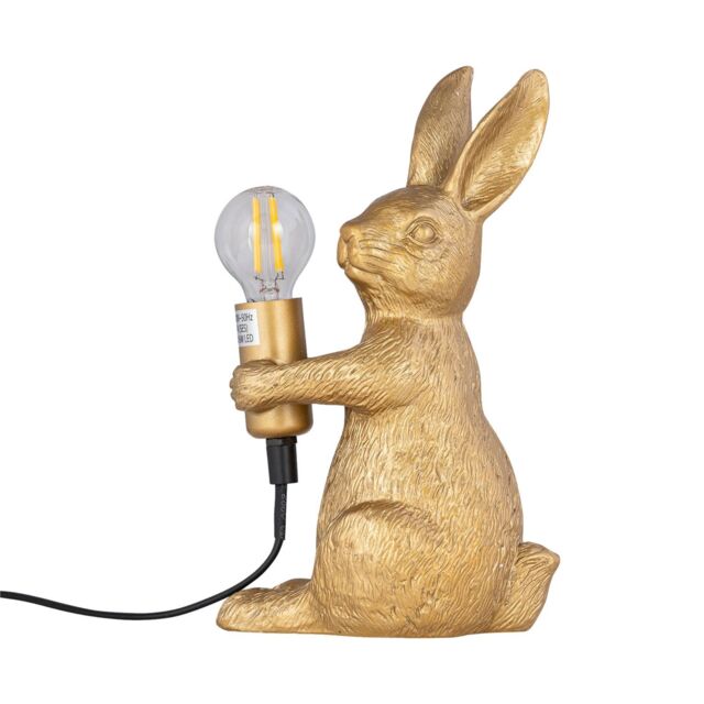 First Choice Lighting Hop Hop - Gold Bunny Rabbit Table Lamp by ...