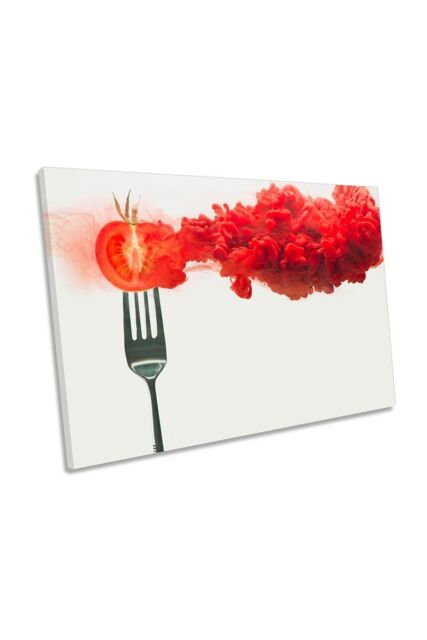 "CanvasGeeks Disintegrated Red Tomato Kitchen Canvas Wall Art Picture ...