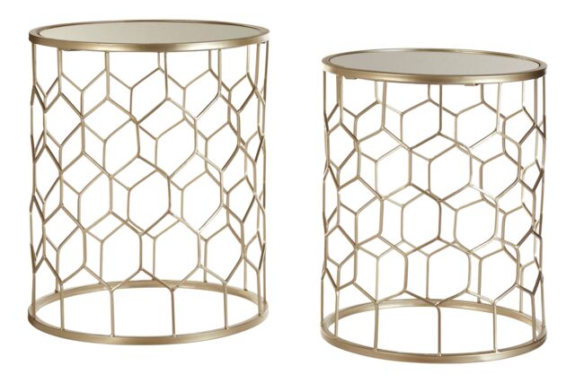 Versatile Design Set Of Two Honeycomb Side Tables, Industrial Table For ...