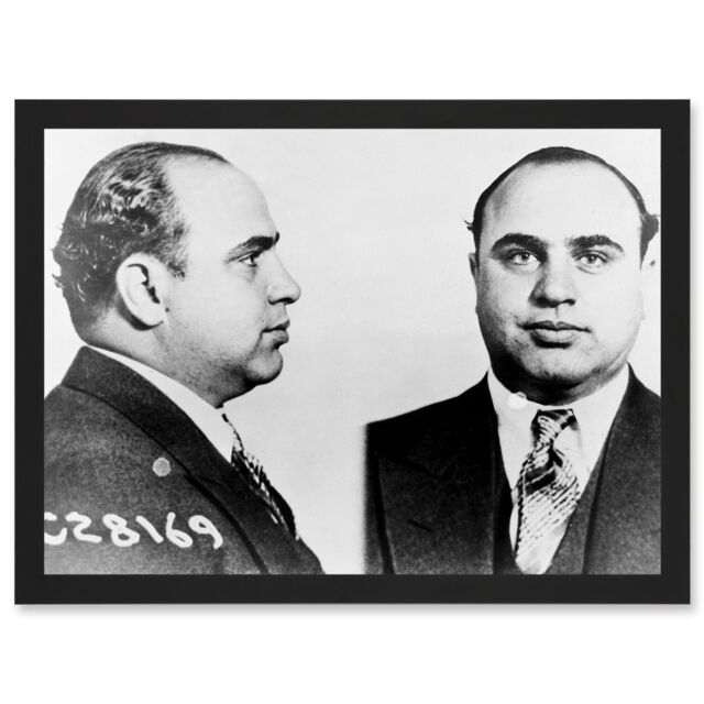 Artery8 Al Capone Mugshot Prison Gangster Scarface Artwork Framed Wall ...