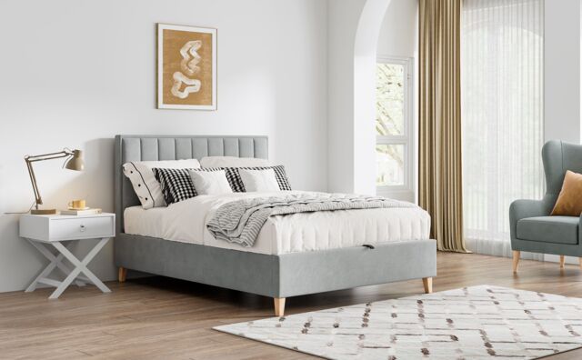 Rhodes Velvet Ottoman Bed And Super Ortho Orthopaedic Mattress by ...