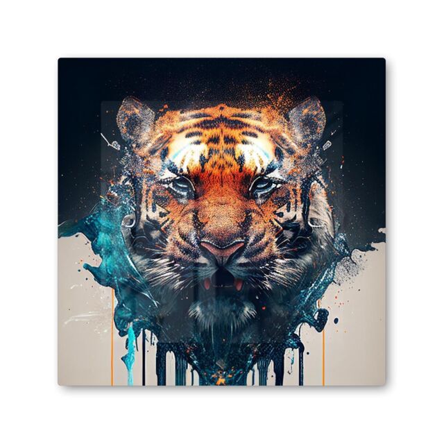 Tiger Face Splashart HD Metal Print by Debenhams | ufurnish.com