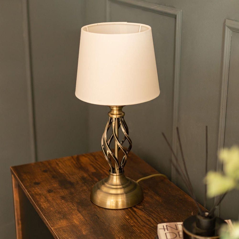 Pair Of Memphis Antique Brass Traditional Table Lamps by Debenhams ufurnish