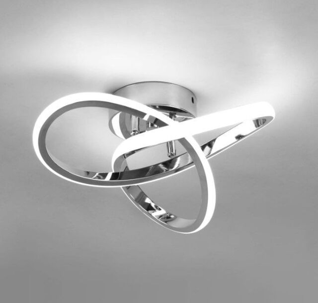 Chrome Ceiling Lamp Silver Ceiling Light fixtures 24cm 3 Color Lights ...