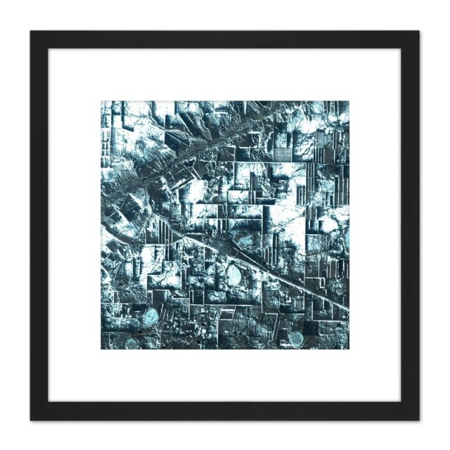 Abstract Geometric Grids 8X8 Inch Square Wooden Framed Wall Art Print ...