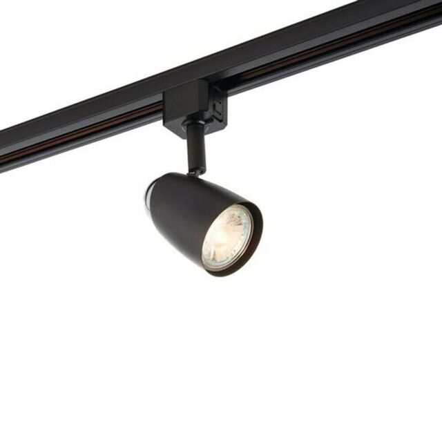 Loops Adjustable Tilt Ceiling Track Spotlight Matt Black 50W Max GU10 ...