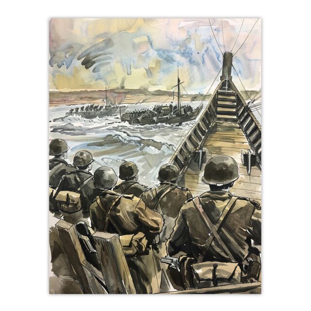 "Artery8 War Military Normandy Landing D Day Watercolour Wall Art Print ...