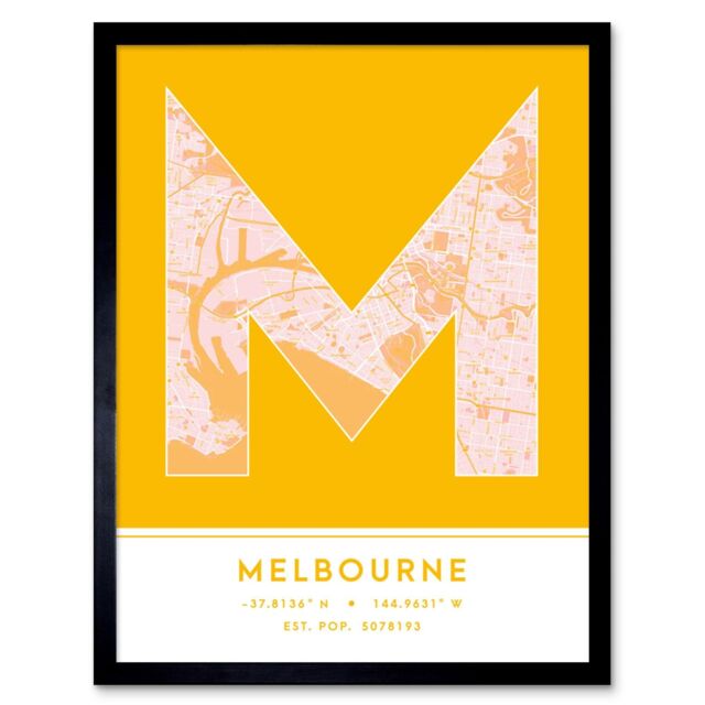 "Wee Blue Coo Wall Art Print Melbourne Australia City Map Modern ...
