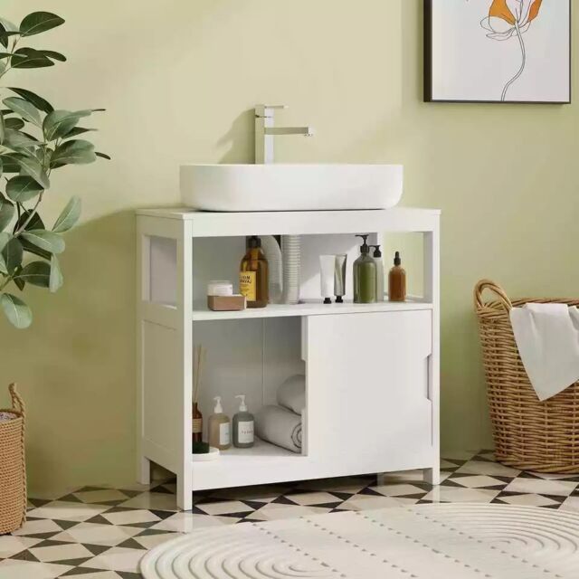 Wyld and Coco Under The Sink Wooden Vanity Cabinet with Storage in ...