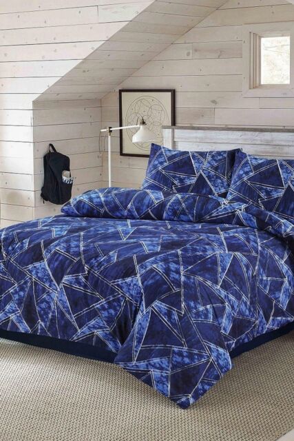 Jaxon Navy Blue Geomectric Duvet Cover Set Fresh Modern Bedding by ...