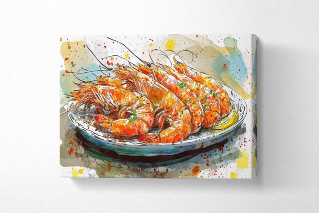 Grilled Shrimp Canvas Print by Debenhams | ufurnish.com