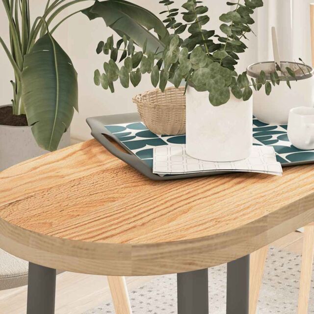 Table Top 80x40x4 cm Solid Wood Oak Oval by Debenhams | ufurnish.com