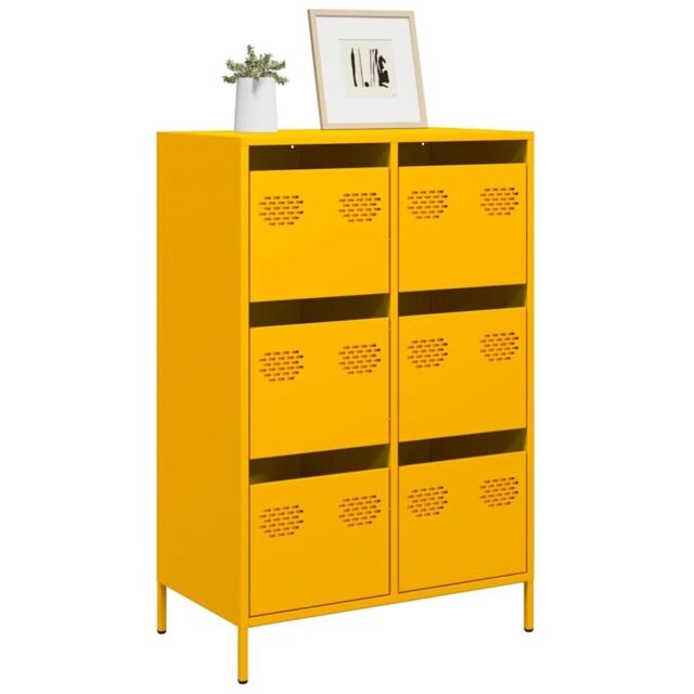 Highboard Mustard Yellow 68x39x101.5 cm Steel by Debenhams | ufurnish.com