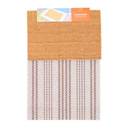 Layered Doormat Set Horizontal Stripes by Debenhams | ufurnish.com
