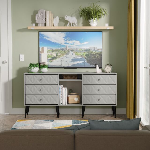 Ready Assembled 2 U Toledo 6 Drawer Sideboard (Ready Assembled) in Dark ...
