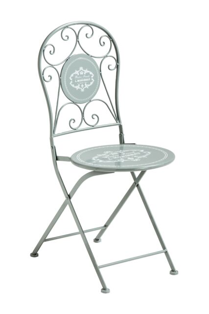 Grey Metal Chair, Exquisite Metal Dining Chair, Relaxing Footrest Metal ...