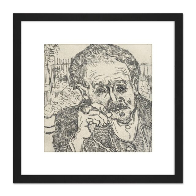 Vincent Van Gogh Portrait Dr Gachet Illustration 8X8 Inch Square Wooden ...