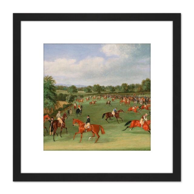 Pollard Epsom Races Preparing Start Painting 8X8 Inch Square Wooden ...